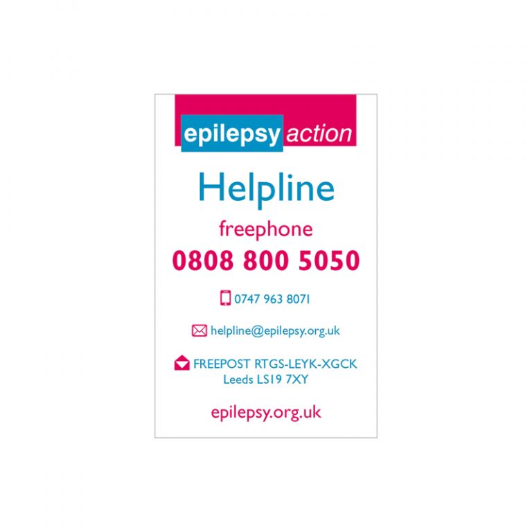 Epilepsy Action Helpline cards - Epilepsy Action